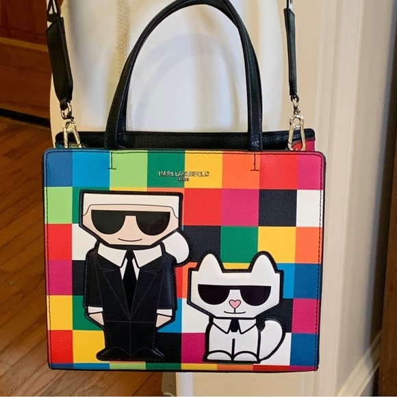 Karl Lagerfeld | Bags | Karl Lagerfeld Multicolor Graphic Satchel With ...